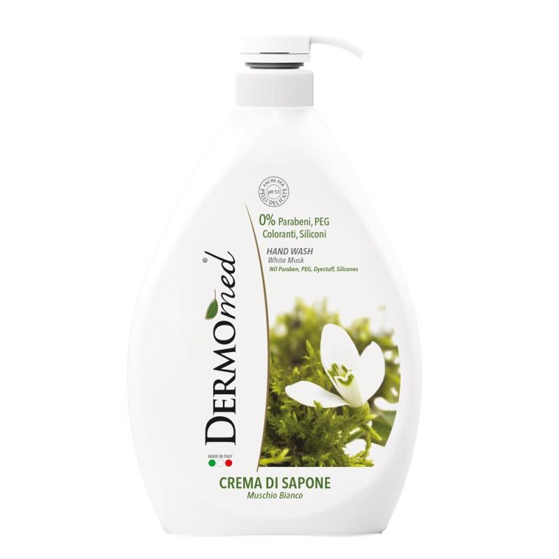 Liquid soap, Dermomed, plastic, 1 l, white and green, 1 piec
