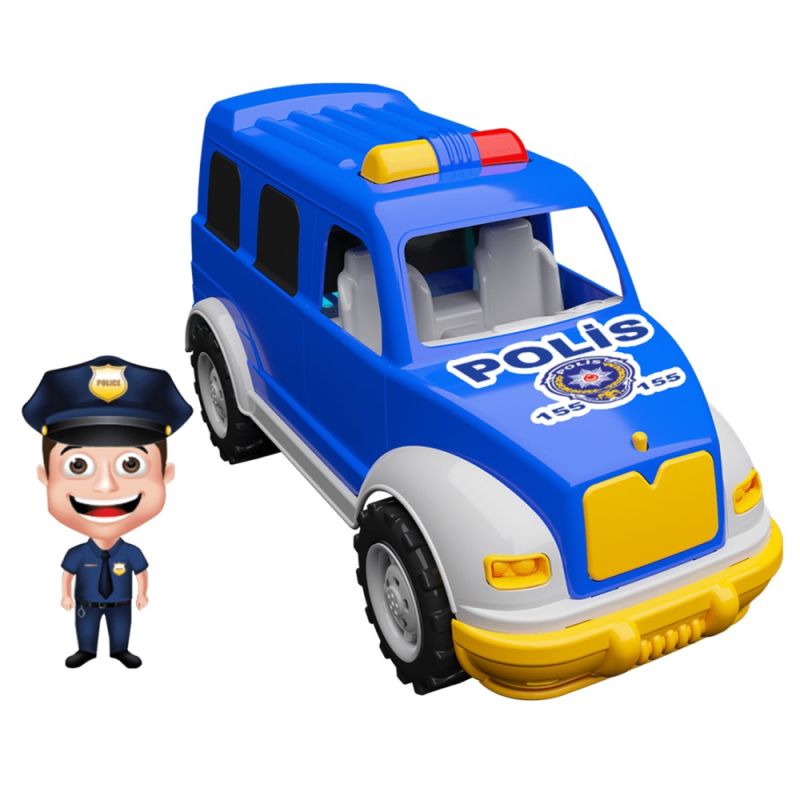 Makinë policie lodër për fëmijë, plastikë, 30x12.5 cm, e ver