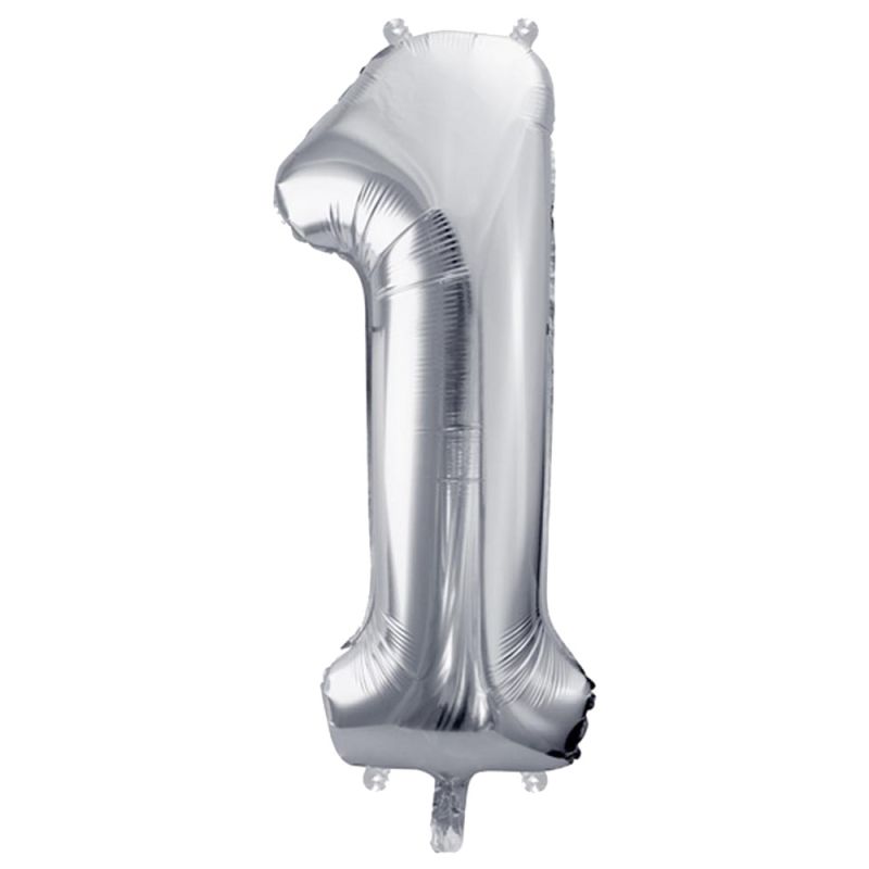 Foil balloon in the shape of number 1 , nylon and refined a