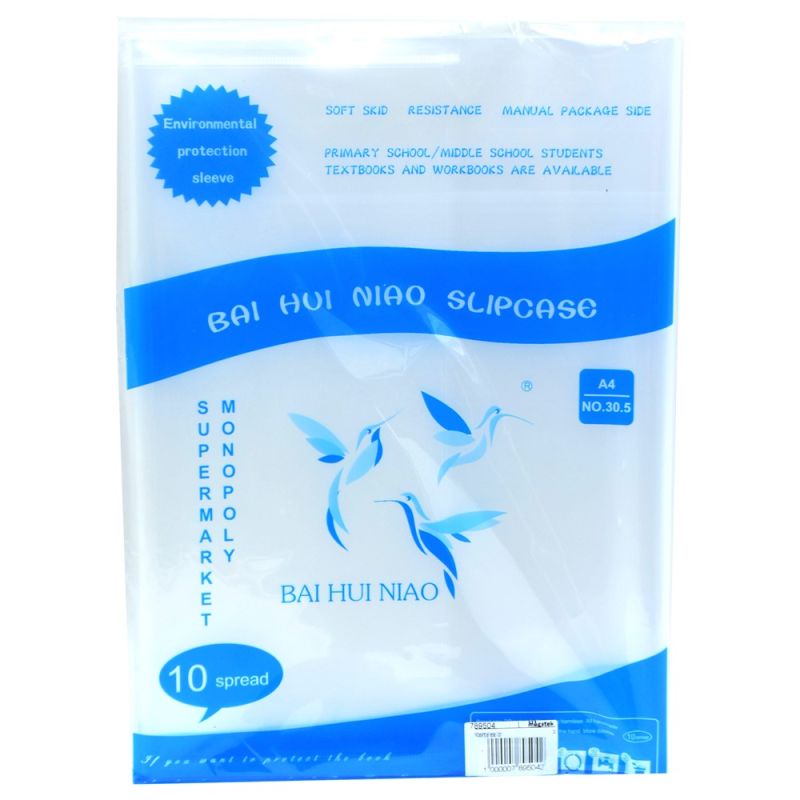 Book wrapper, plastic, in translucent color, 10 pieces | Meg