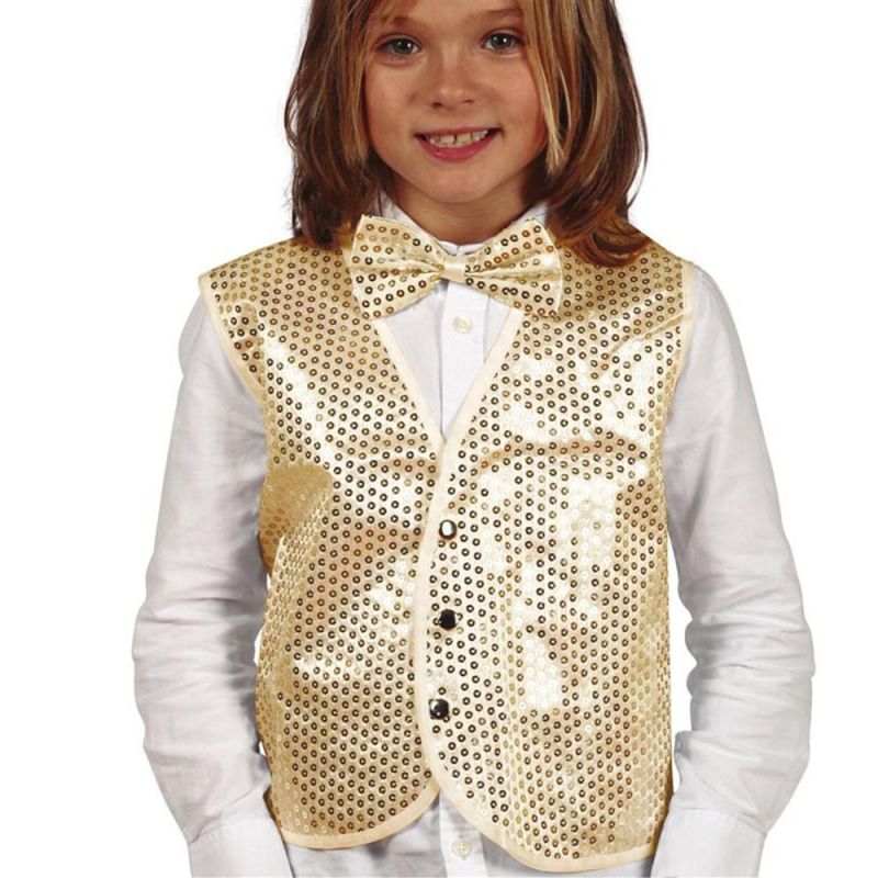 Men's gold vest with sequin, 80x50 cm | Megatek