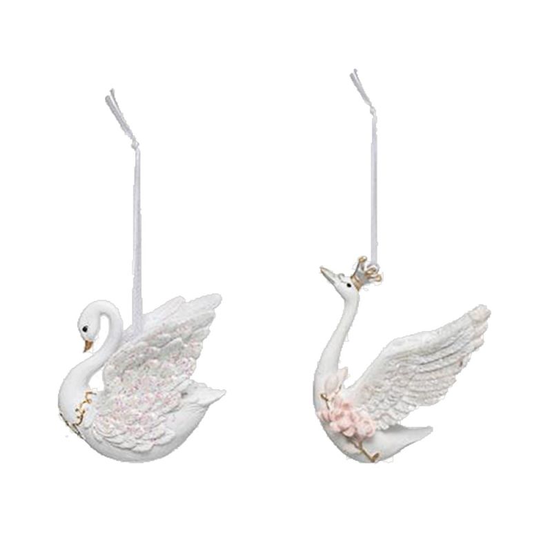 Decorative hanging swan, white, 9.5 x | Megatek
