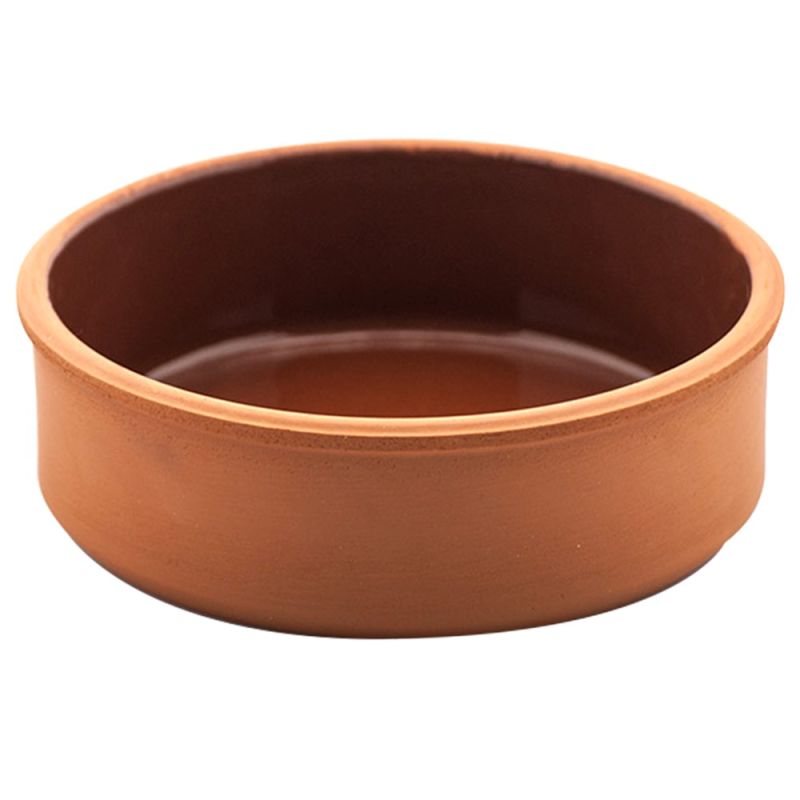 Circular clay pot, ceramic, brown, 16x6,5 cm / 0.8L | Megate