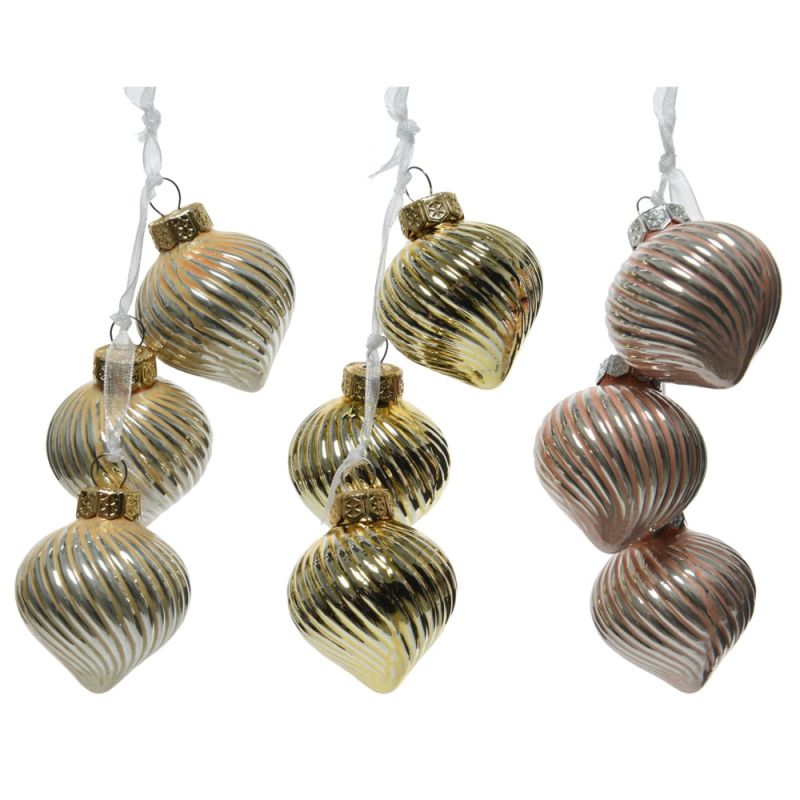 Hanging decorative hazel, glass, different colors, 4.3 cm