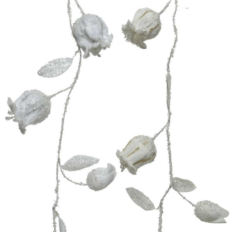 Decorative flowers, polyester, white, 120 cm | Megatek