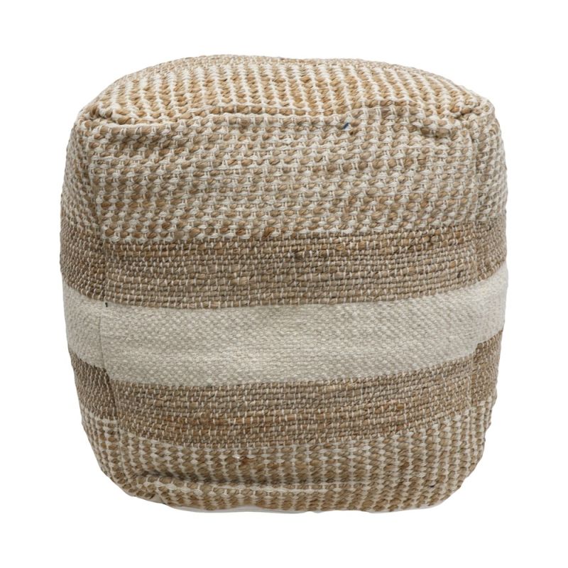 Puffe, 70% jute/30% cotton, natural beige, 45x45xH40 cm | Me