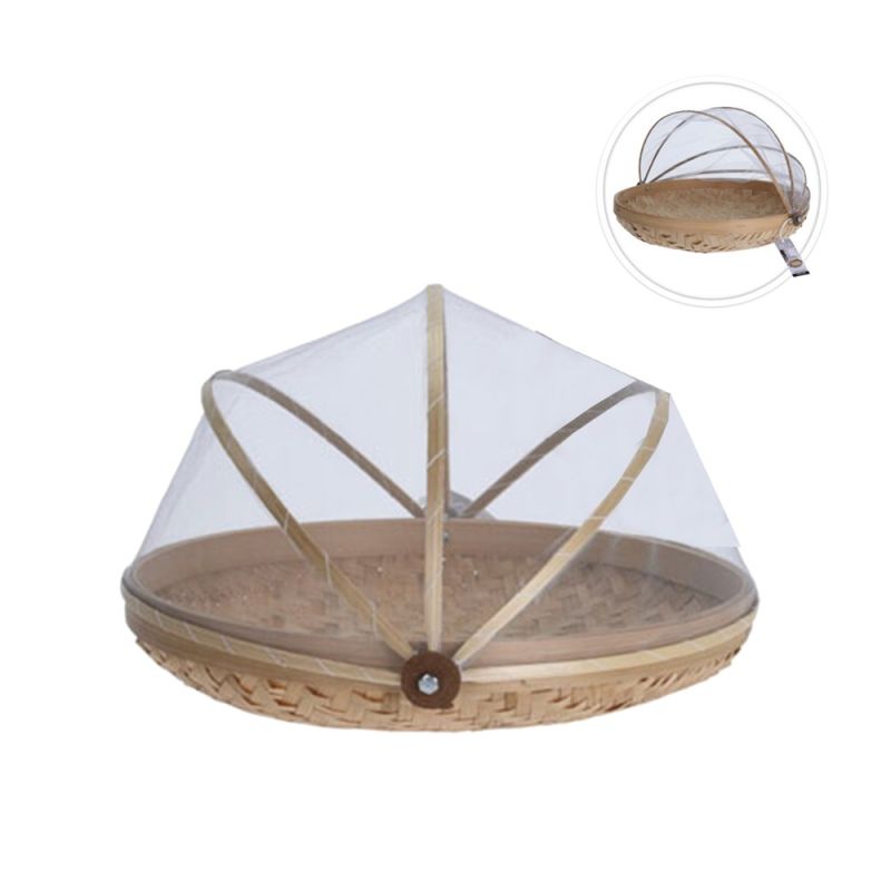 Food cover, bamboo, brown, 29 cm | Megatek
