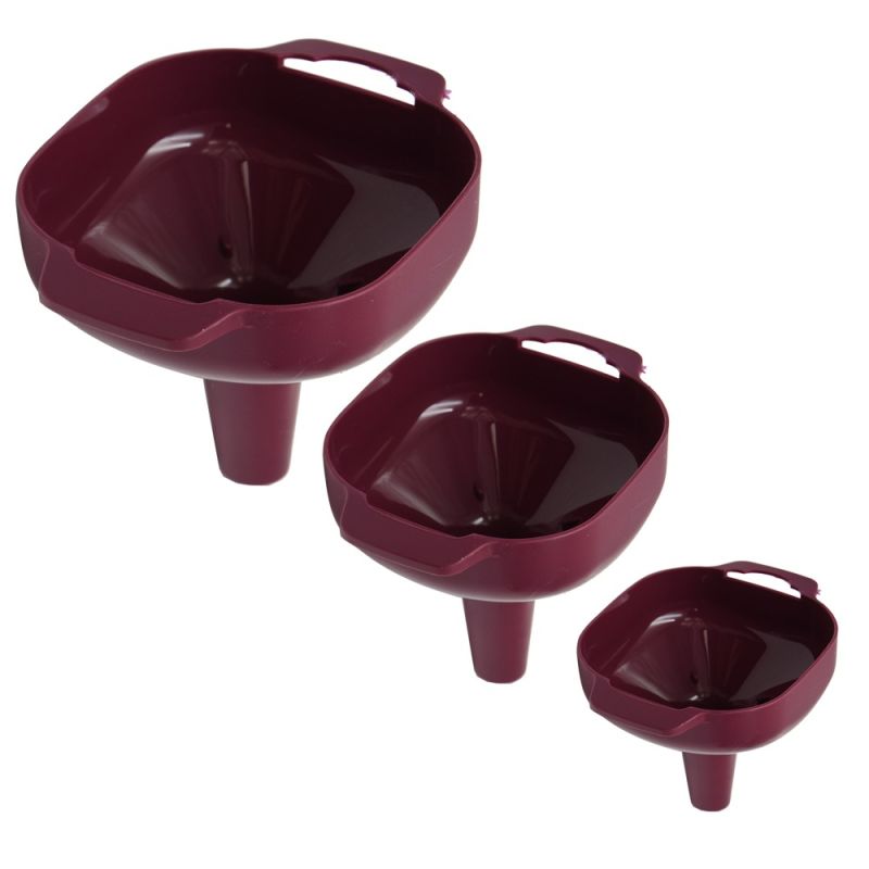 Set of funnels (PK 3), plastic, different colors, Dia.10/12/