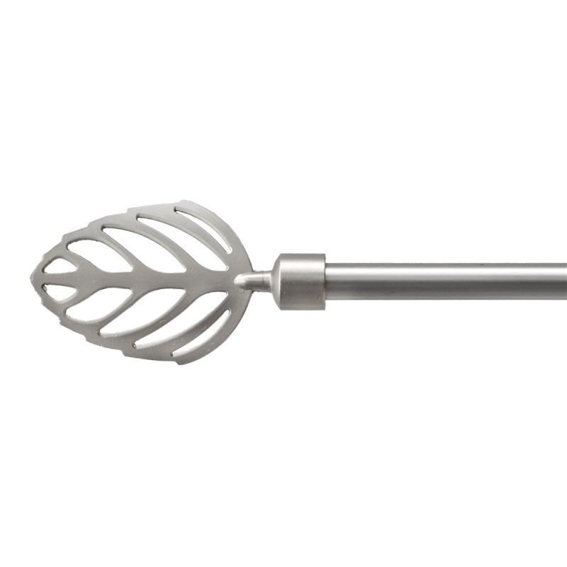 Extended curtain rod with metal knob, metalic, silver, Dia.1