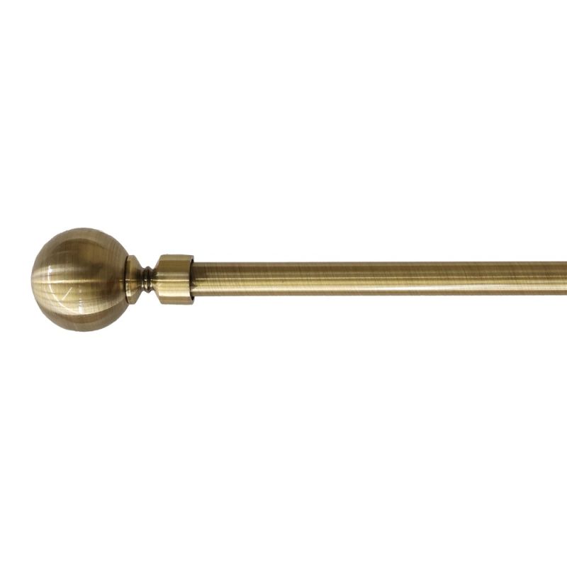 Extended curtain rod with metal knob, metalic, bronz, Dia.16