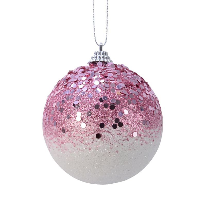 Decorative sphere, sponge, pink/white, Dia.8 cm | Megatek