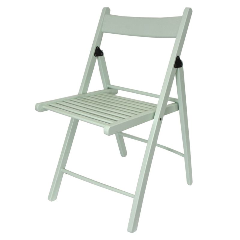 Sven folding chair, wood, mint green, 43x44xH78 cm | Megatek