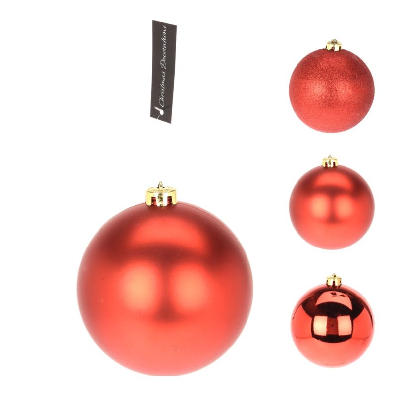 Decorative sphere, polystyrene, red, Dia.14 cm | Megatek