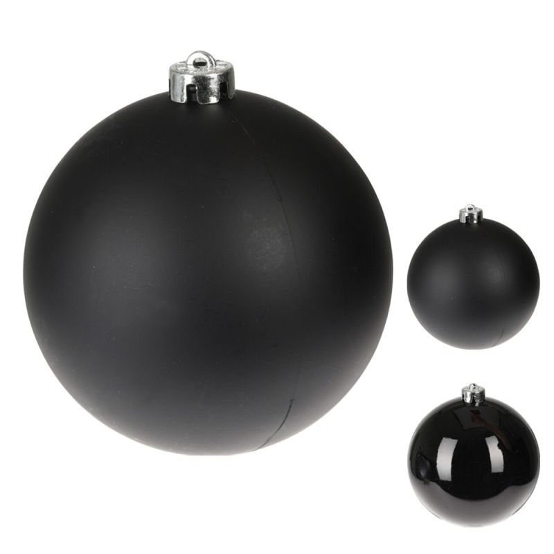 Decorative sphere, polystyrene, black, Dia.14 cm | Megatek