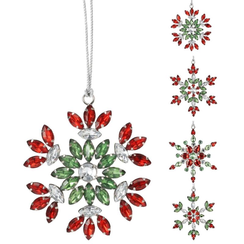 Hanging decorative snowflakes, acrylic, 3 different colors,