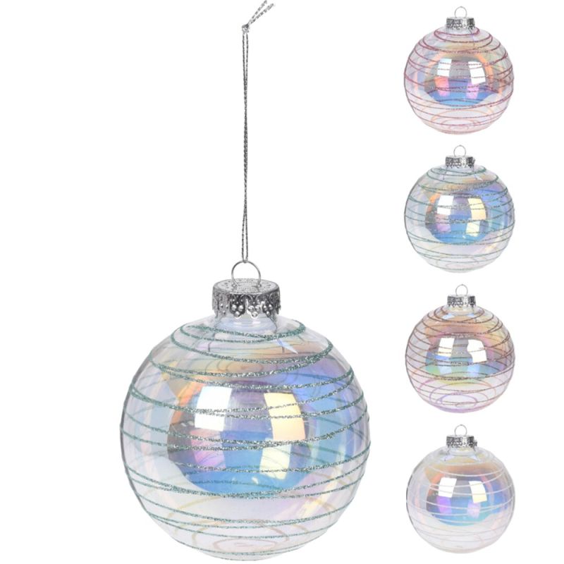 Decorative sphere, plastic, pearlescent, Dia.10 cm | Megatek