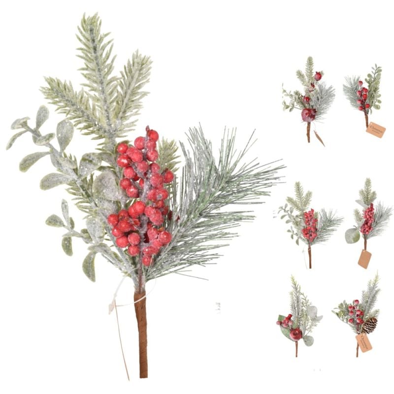 Lule dekoruese, polietilen, jeshile/ e kuqe, 25 cm | Megatek