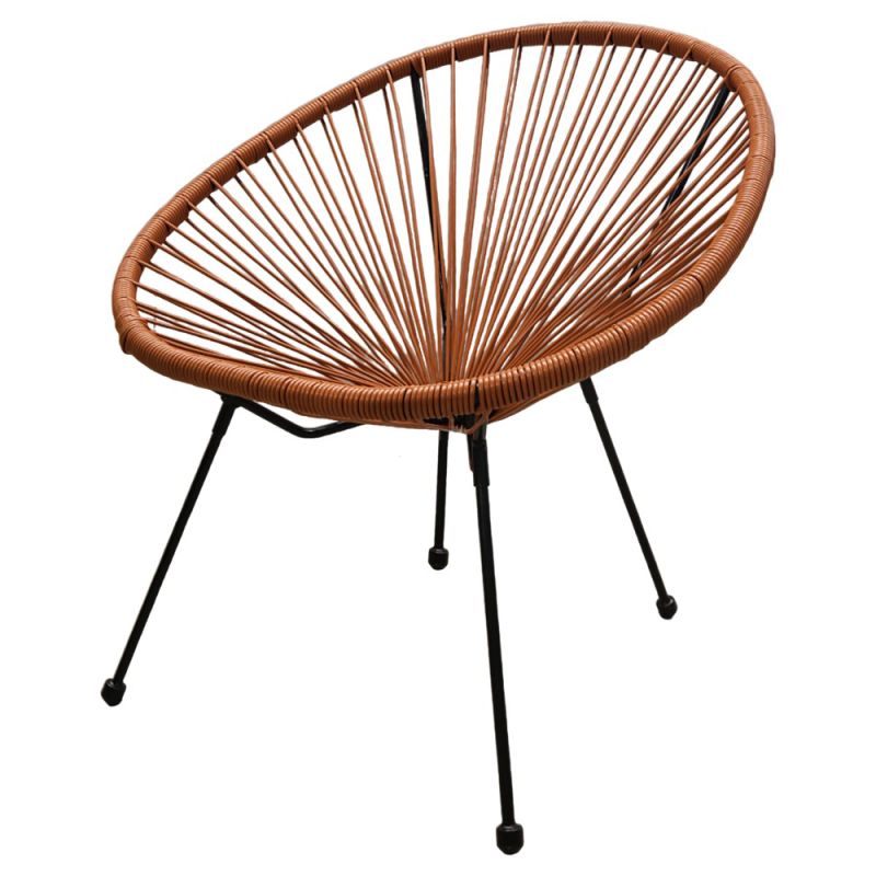 Chair, metal/PE rattan, orange, 72x80xH76 cm | Megatek