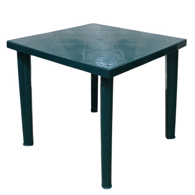 Roma square table, plastic, green, 79x79 | Megatek
