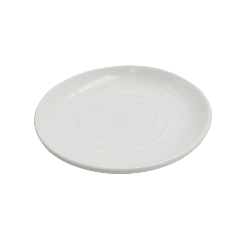 Coffee cup plate, ceramic, white, Dia.13.5 cm | Megatek