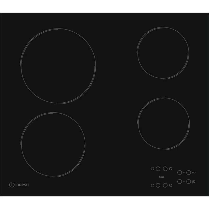 Built-in stove, Indesit, 4 ceramic hobs, 6200 W, W58xD51xH4.
