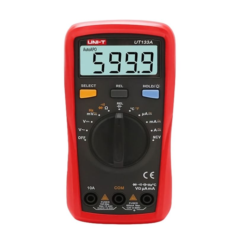 Digital Multimeter, Unit-t, 600V AC/DC, 10 A AC/DC, 60 MΩ, 9