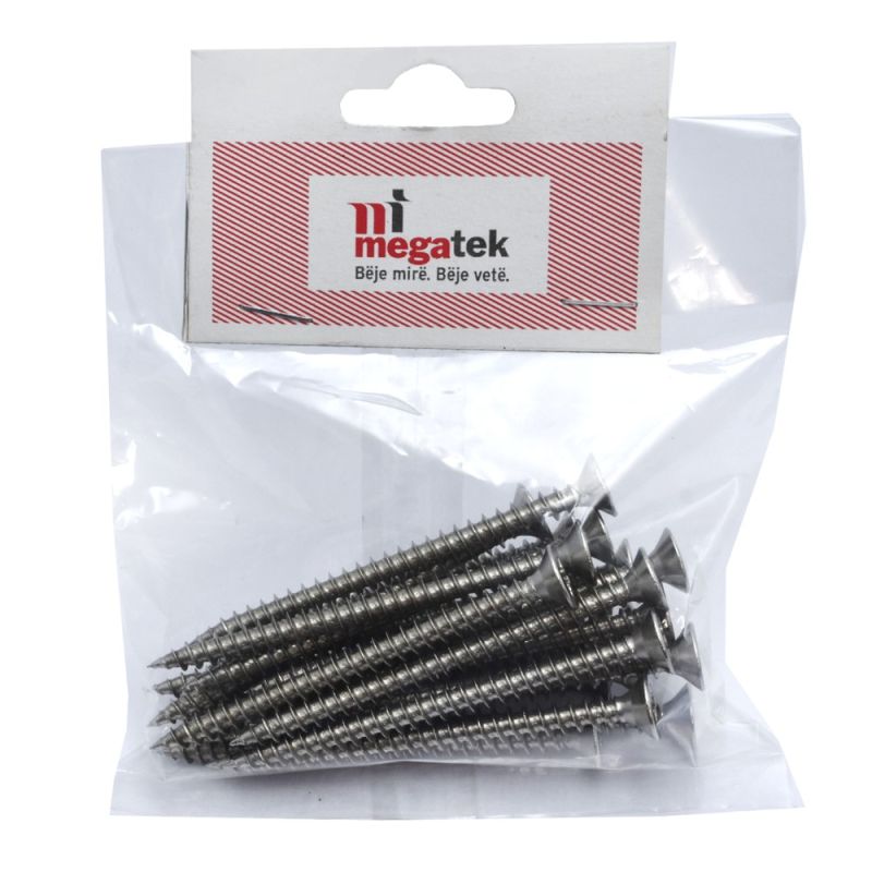 Stainless steel screws, M6x80 mm, AISI304 A2, Bag 20 | Megat
