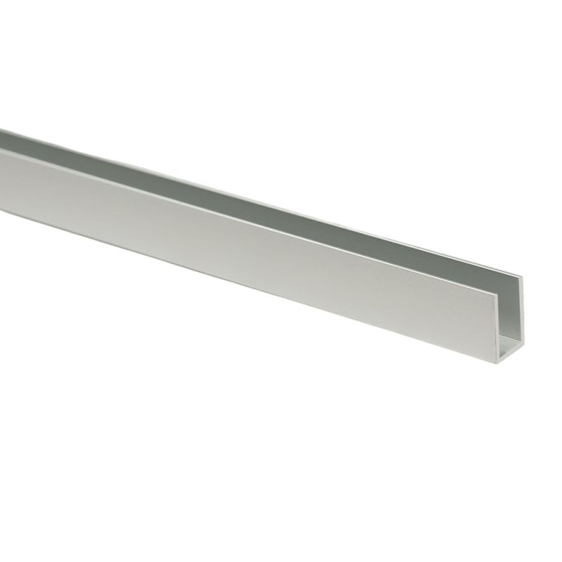 Profile U-shaped, Aluminium silver, 10 x 15 mm , 2000 mm | M
