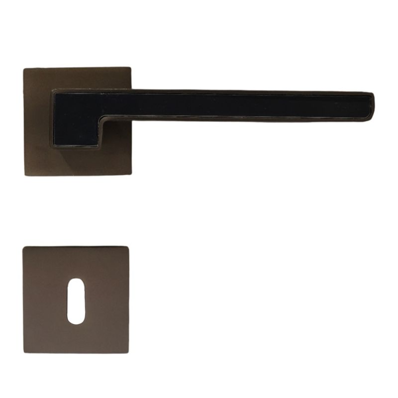 Door handles with square rosettes, for simple locks | Megate