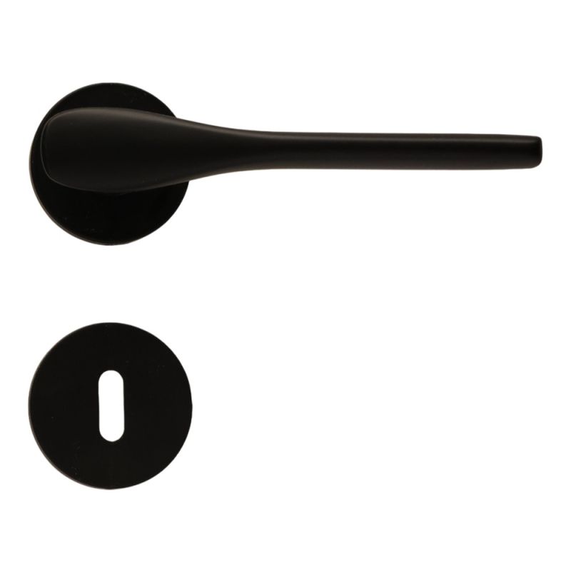 Door handles with circular rosettes, for simple locks | Mega