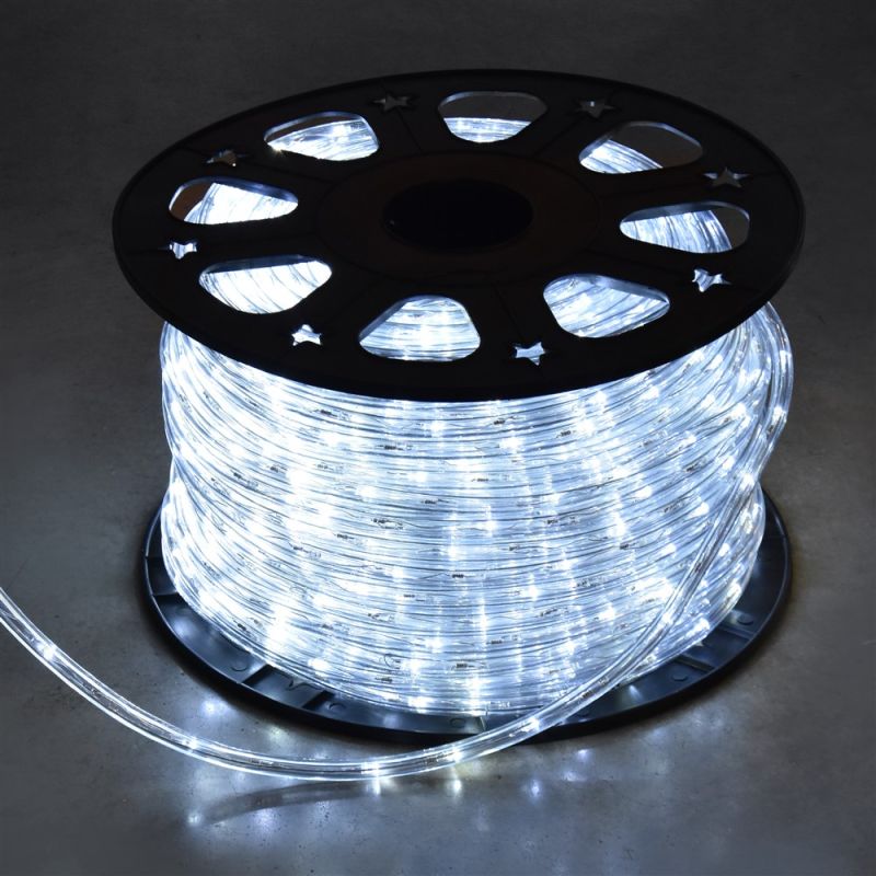 LED rop light, 24L/m, 2m/cut, white with 50% white flash LED