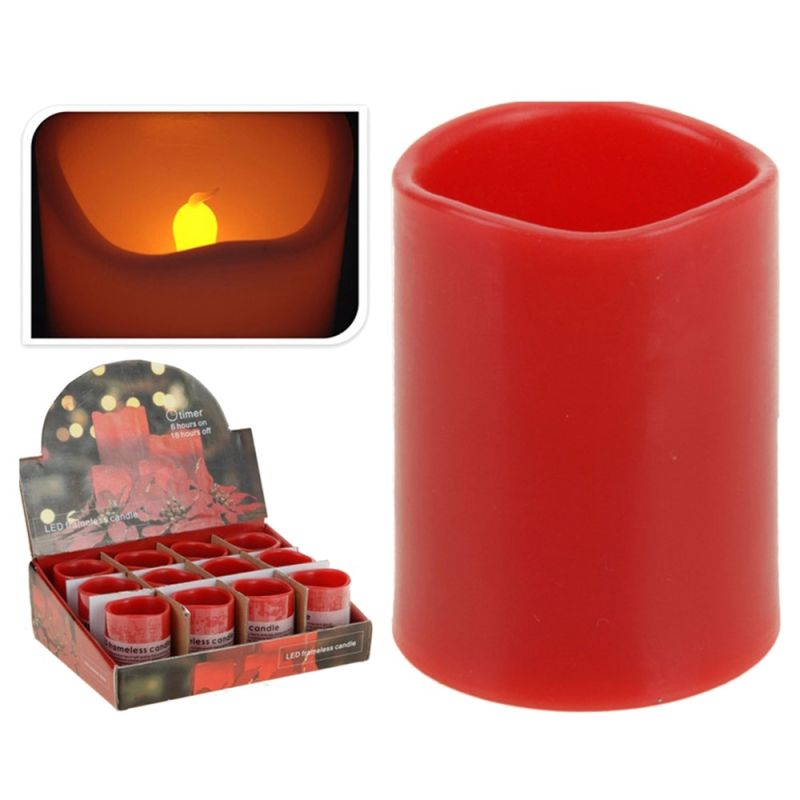 LED candle light, 50x65mm, red light, with battery, IP20 | M