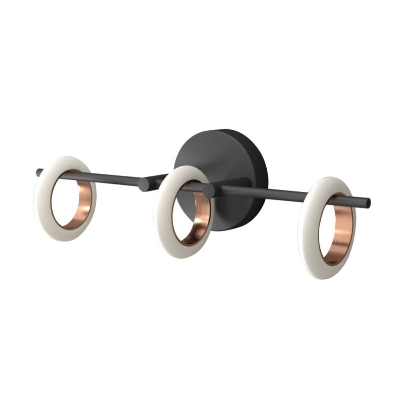 Wall Led light, 3 rings, 3000 K, black and gold | Megatek