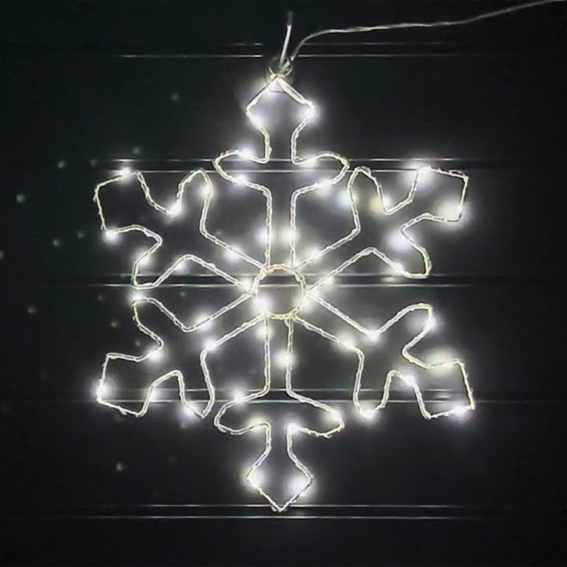 Micro LED Twinkle Snowflake, 104 led warm white,8 functions,