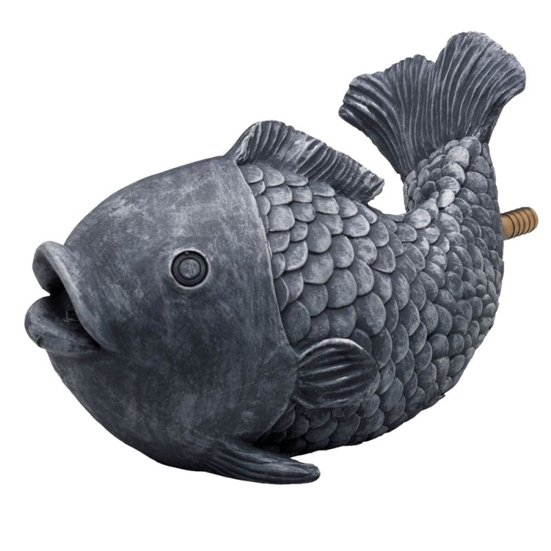 Water Spout Fish, 24x13x15.5 cm, polyresin, gray | Megatek