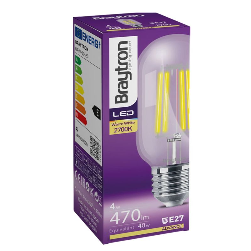 BRY-ADVANCE-4W-E27-T45-CLR-2700K-LED BULB | Megatek