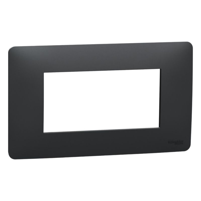 4M cover frame Schneider, black, plastic | Megatek