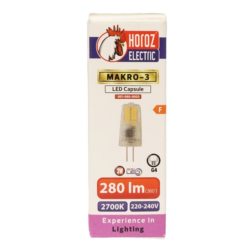 Led light Horoz, G4, 3W, 2700K, 220-240V | Megatek