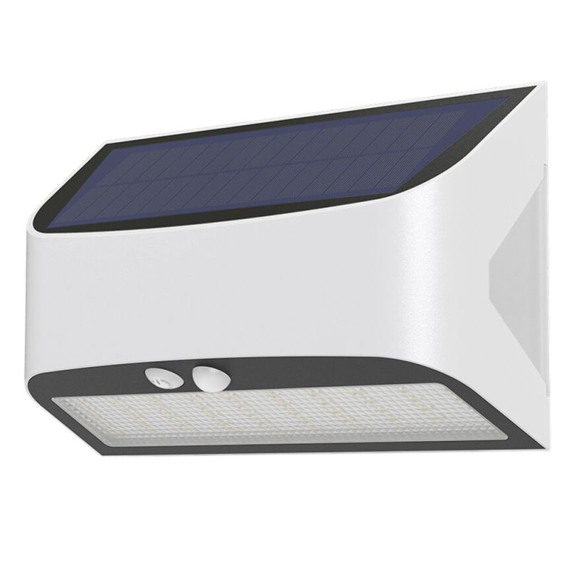 Solar panel wall light, 6W, 600lm, 6500K, IP54, 5.7x20x25cm