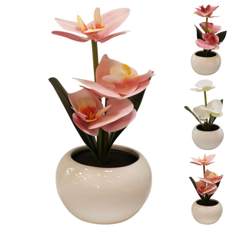 Table lamp, Orchid, 9x25cm, battery operated | Megatek
