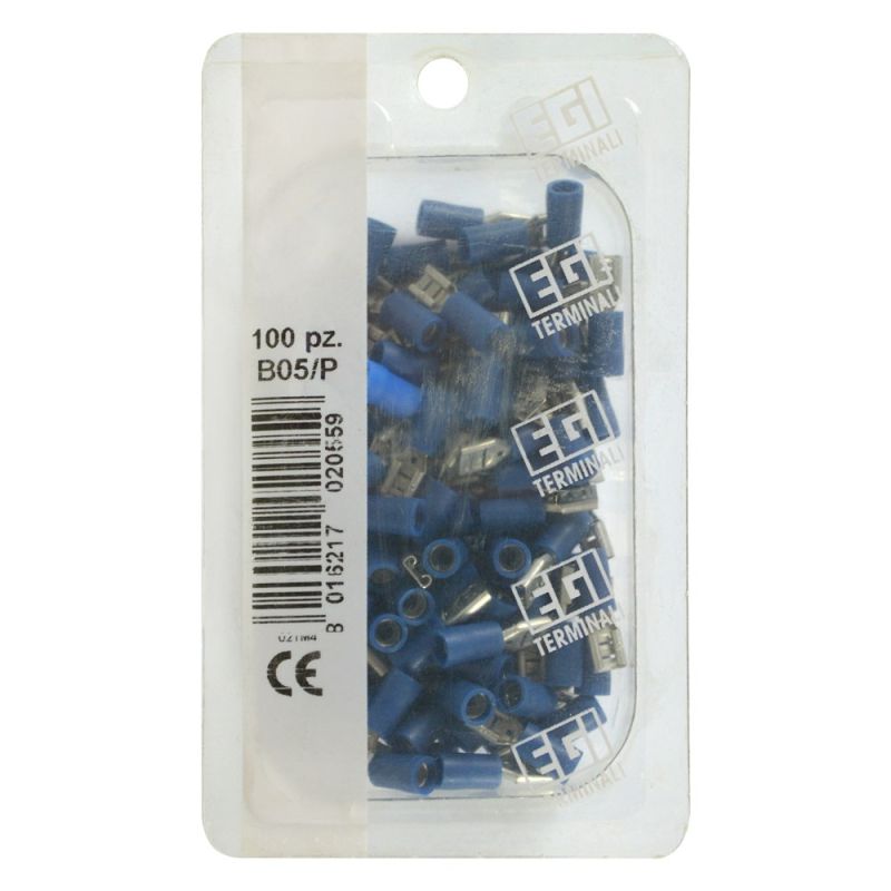 Insulated F Terminals 1.5-2.5mm² / 4.8mm, 100pc/pack | Megat