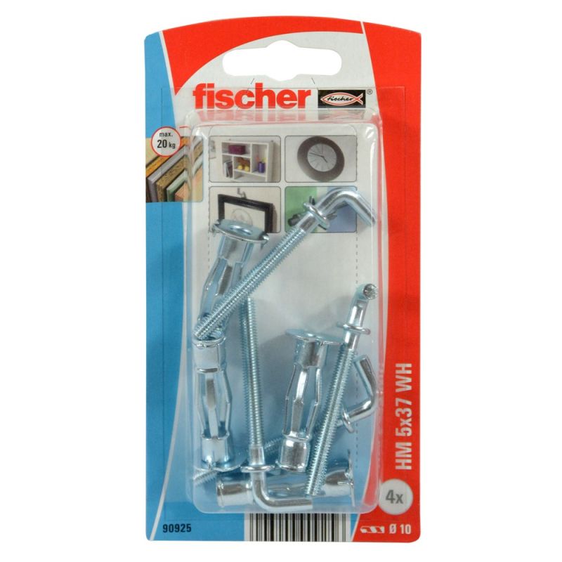 Fischer Metal cavity fixing 4 x HM 5 x 37, 4 x angle hook M