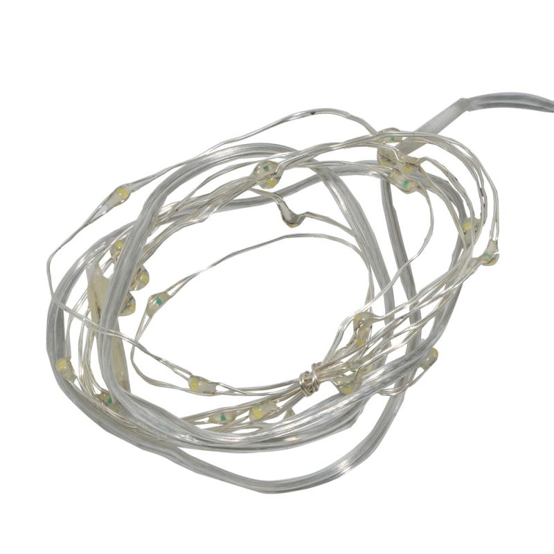 Varg dekorativ me 24 drita LED,1.7m, IP44, 3xAA, 6400K | Meg