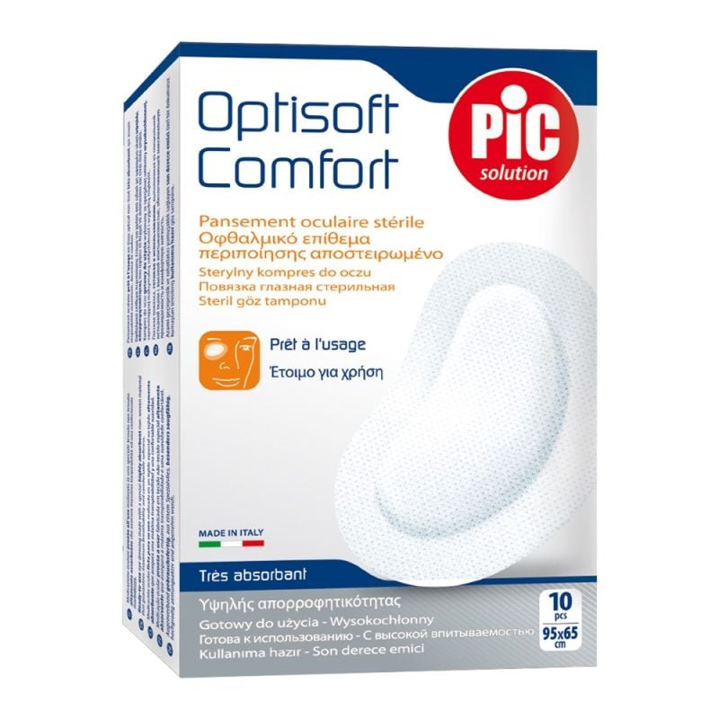 Optisoft Comfort, sterile eye gauze, highly absorbent. 10 pi