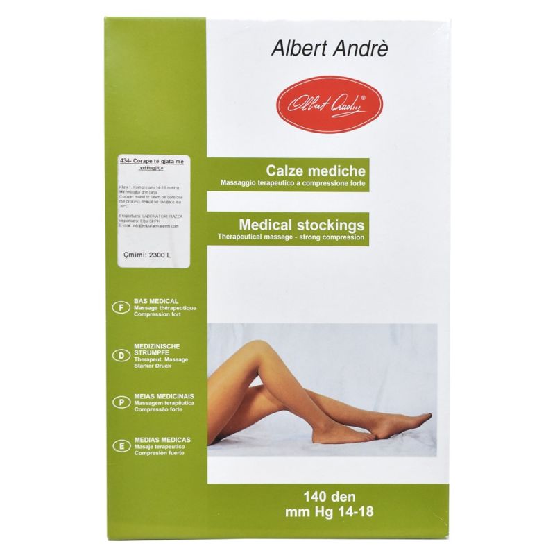 Medical compression stockings above the knee, for the treatm