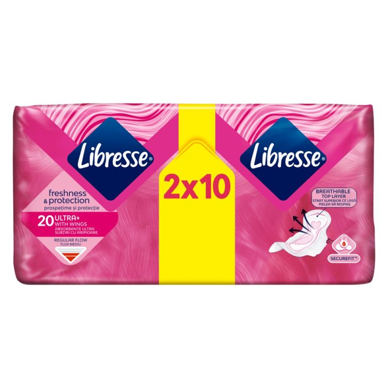 Hygienic wipes, Libresse, Freshness & Protection Ultra+, 20