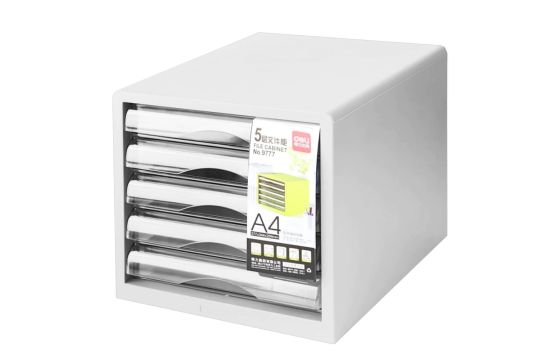 Document holder, with drawer, plastic, Deli, white, 1 piece