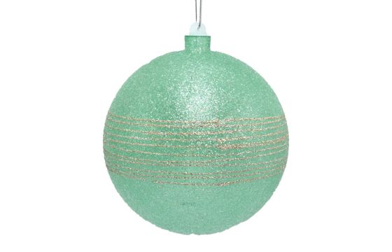 Decorative sphere, plastic, green, Ø14 cm | Megatek