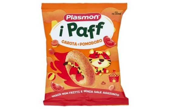 Soft puffs, with carrots and tomatoes, Plasmon, 15 gr | Mega